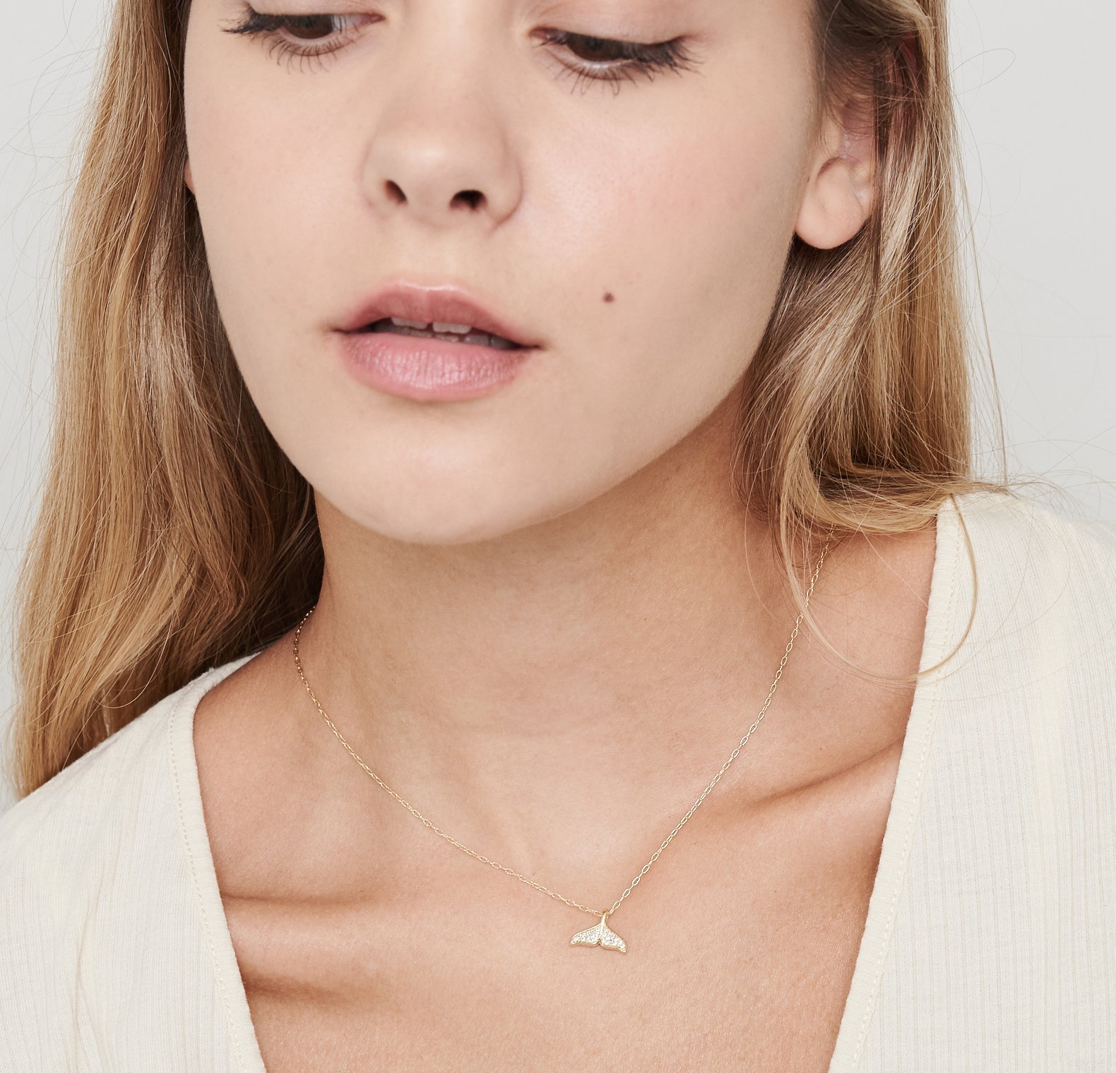 שרשרת סנפיר יהלומים | LALLI – LALLI JEWELRY